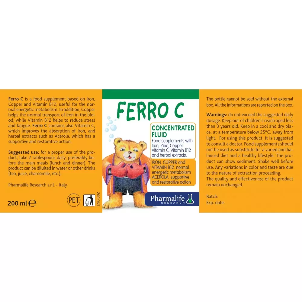 Ferro C energijai, medžiagų apykaitai Nemokamas siuntimas | Biofitus