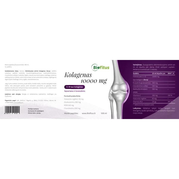 Kolagenas Sąnariams 10000 1+2 tipo | 0€ Siuntimas | Biofitus