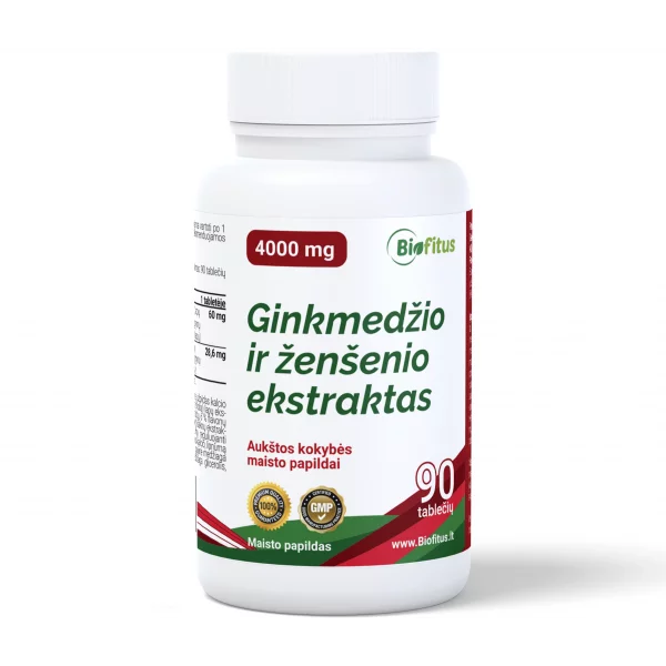 Ginkmedžio ir Ženšenio ekstraktas | Siuntimas 0€ | Biofitus