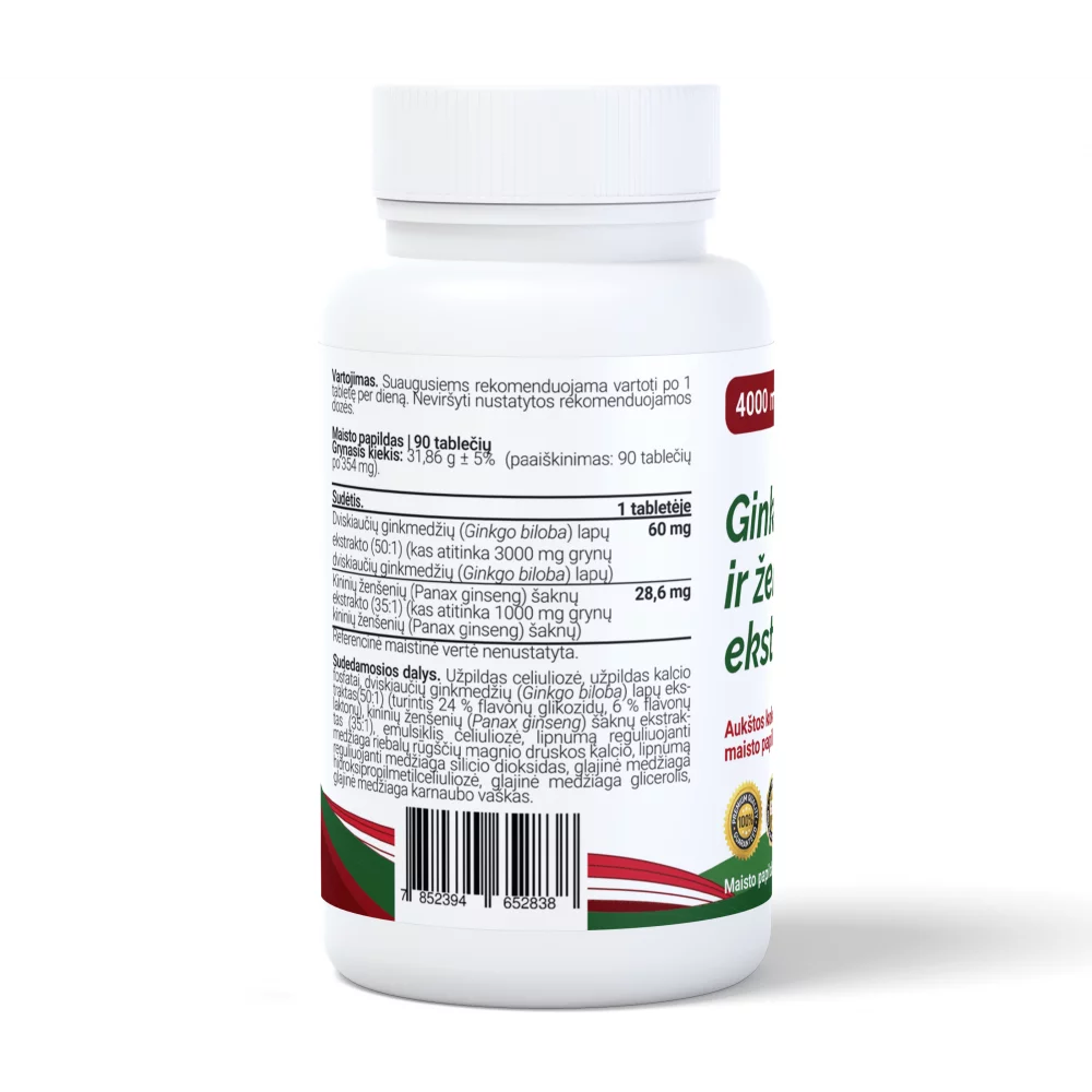 Ginkmedžio ir Ženšenio ekstraktas | Siuntimas 0€ | Biofitus