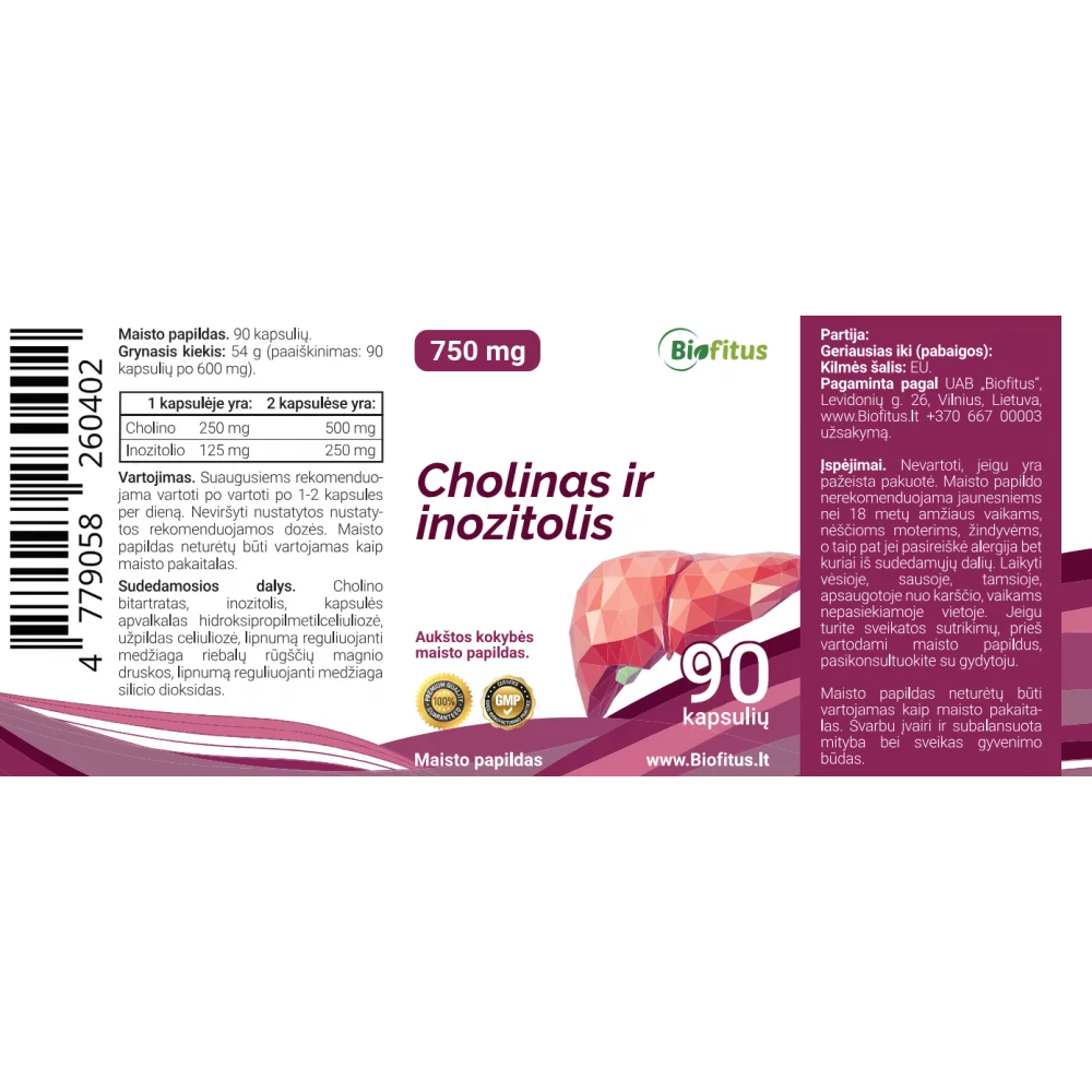 Cholinas ir Inozitolis kepenims | Biofitus