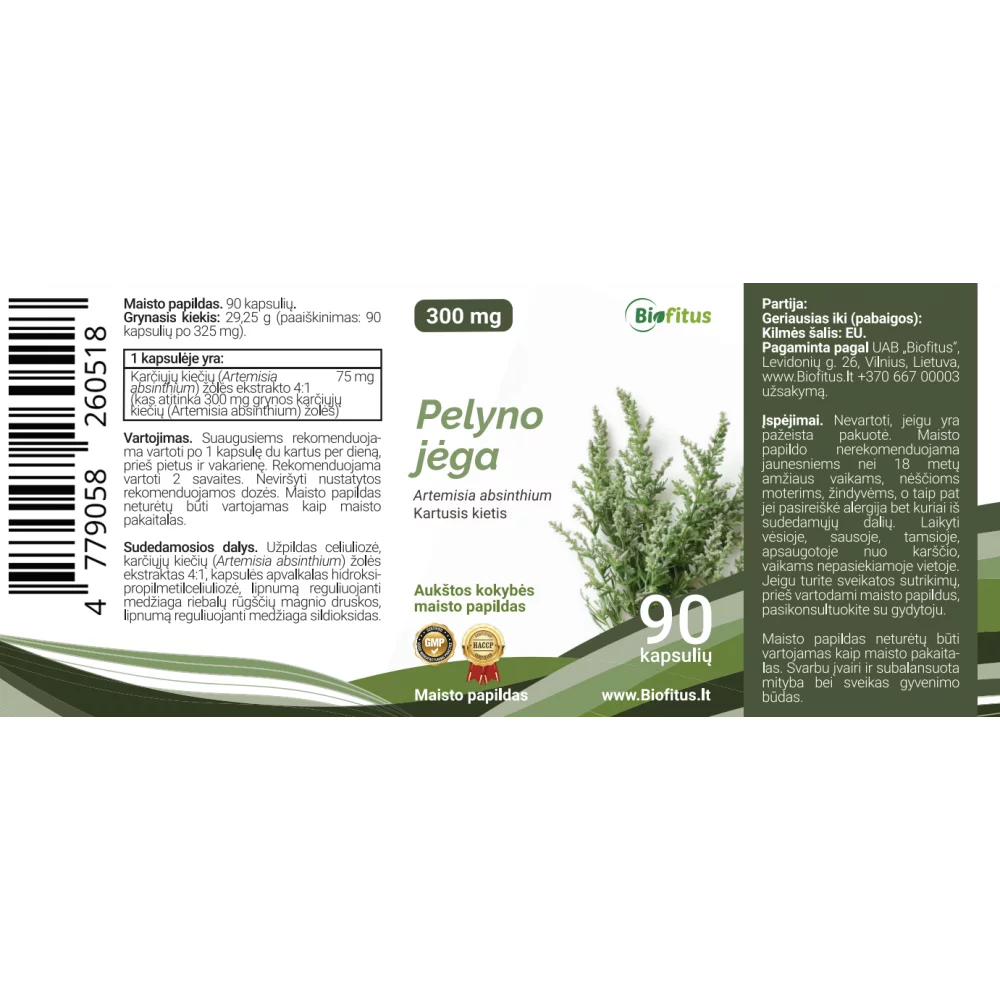 Pelynas kapsulėmis, 0€ siuntimas | Biofitus