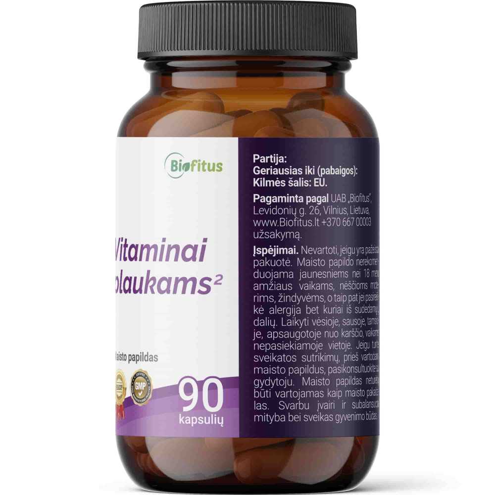 Vitaminai plaukams ² su hialurono rūgštimi | Biofitus