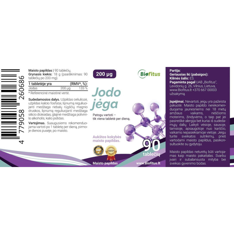 Jodas 200 mcg Nemokamas siuntimas