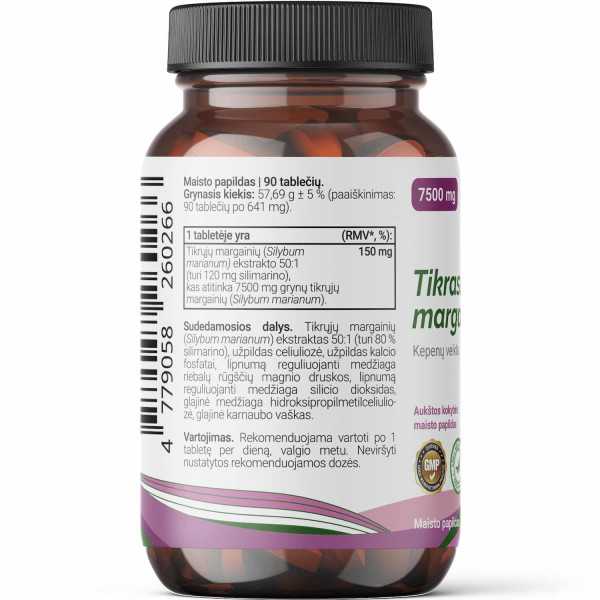 Margainis 7500 mg | 80% Silimarinas | Nemokamas siuntimas | Biofitus