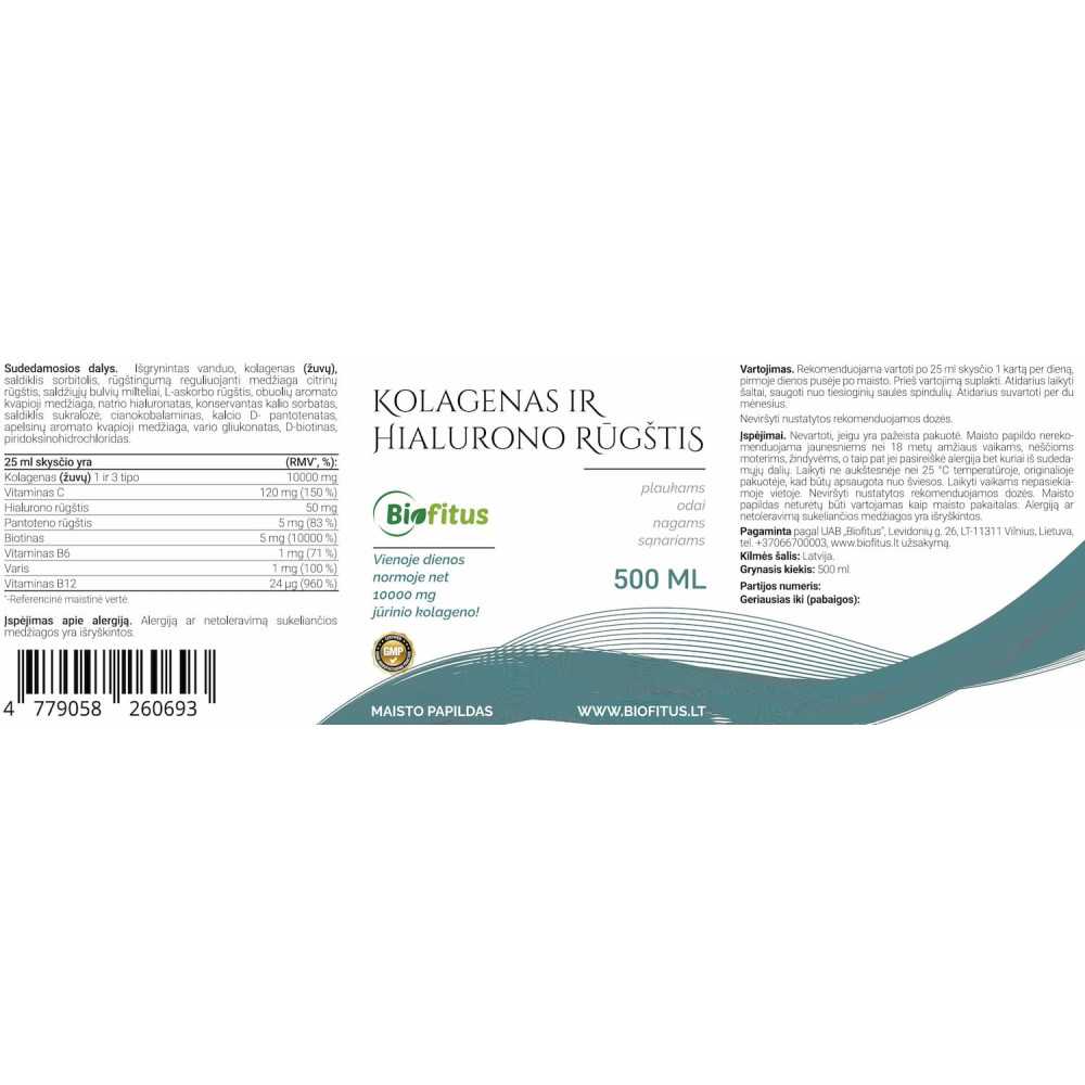 Kolagenas odai 10000 iš žuvų | Nemokamas siuntimas | Biofitus